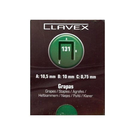 Grapas Clavex 131. Caja de 5.000 unidades. Venta online de grapas.
