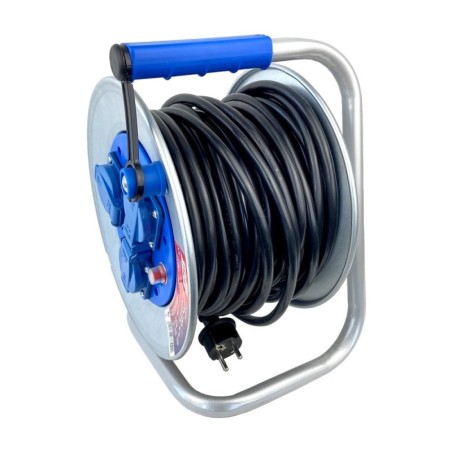 Enrollacables 25 m con 3 bases con tapa y protección IP55