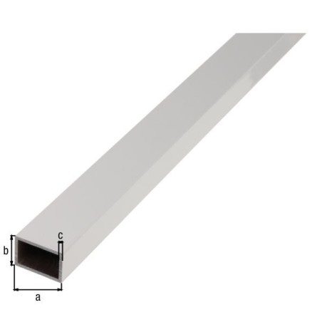 Tubo rectangular de aluminio anodizado platade 1 metro. Tienda de ...