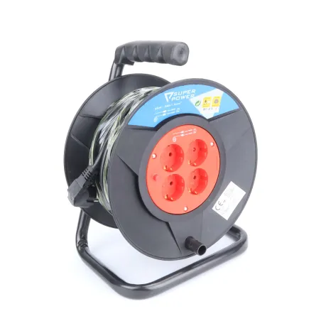 Prolongador eléctrico industrial con enrollacables Super Power